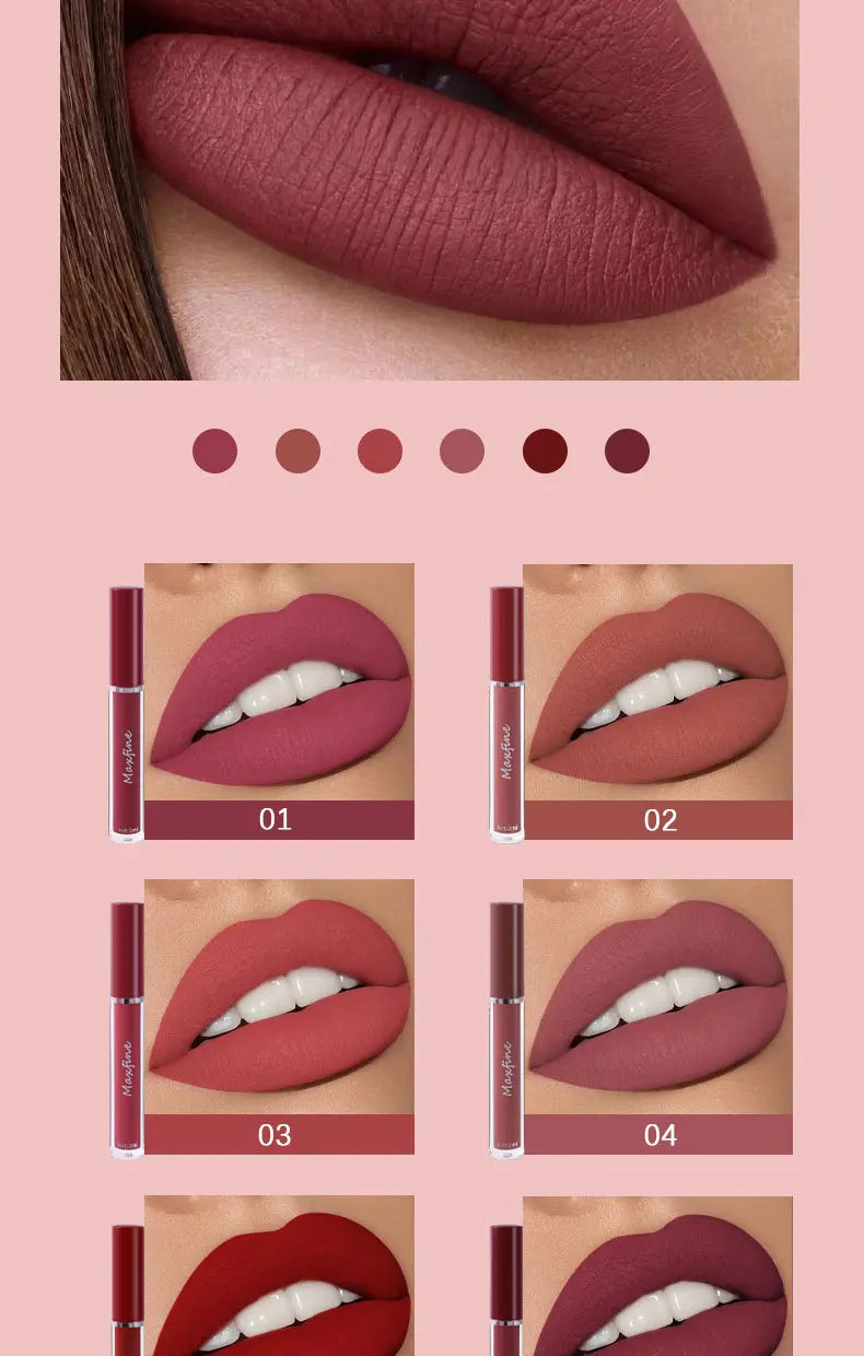 6 Color Matte Lip Gloss Liquid Lipstick – karylona